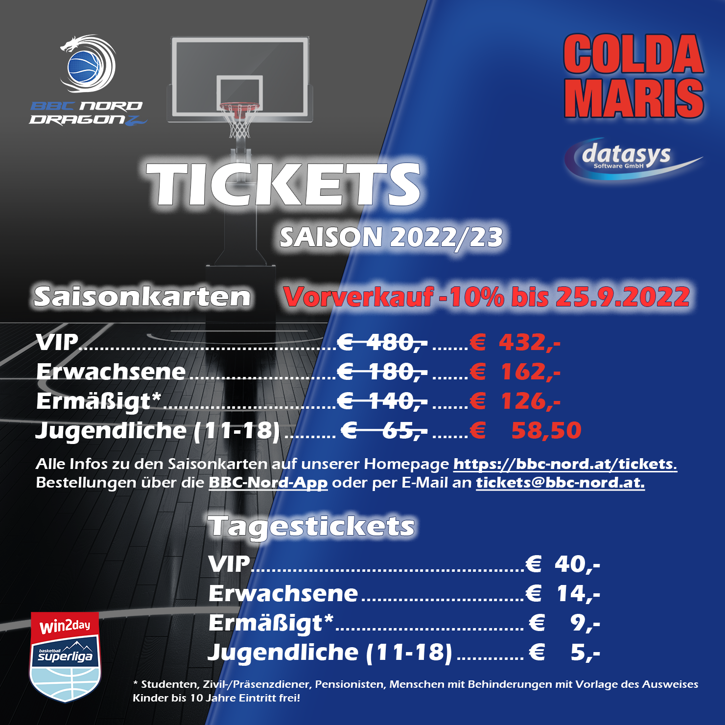 Ticketverkauf gestartet! – BBC Nord DRAGONZ